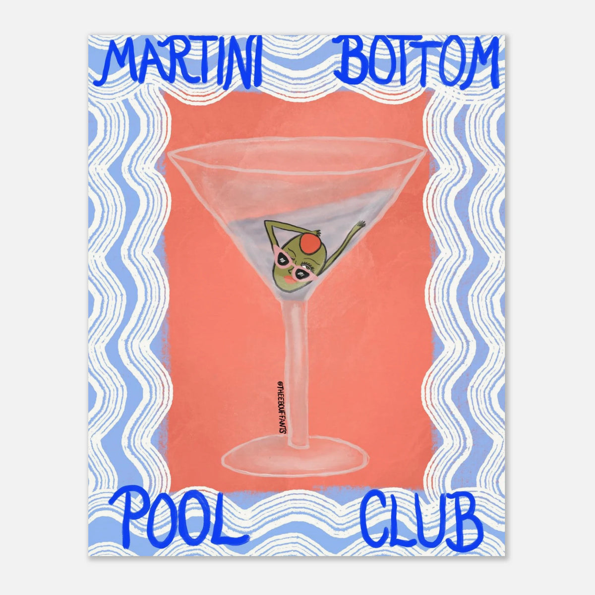 Martini Bottom Pool Club Print – Bouffants And Broken Hearts
